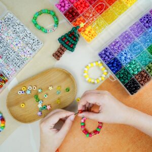 Dowsabel Bracelet Making Kit, Friendship Bracelet Kit 48 Colors Pony Beads Letter Beads for Jewelry Making, DIY Arts and Crafts Christmas Gifts for Girls Age 6-13