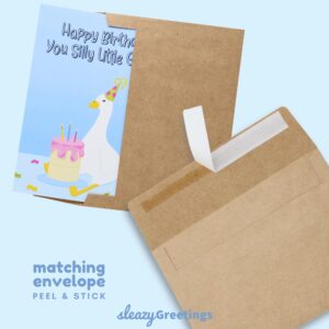 Sleazy Greetings Funny Birthday Card for Him Her | Happy Birthday Cards for Women Men | Silly Goose Birthday Card for Husband Wife | Happy Birthday You Silly Little Goose Card