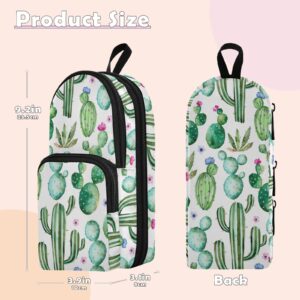 Cactus Succulent Floral Pencil Case Pouch Big Capacity Pencil Pouch for Boys Girls Pencil Bag with Zipper Pencil Box for Teens Kids Adults Students Pen Case Bag Organizer Office School Supplies