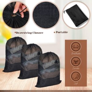 Windyun Mesh Laundry Bag, 9 Pcs 30" x 40" Heavy Duty Large Mesh Laundry Bags Drawstring Lockable Laundry Hamper Liner Machine Washable Bag for Travel Dorm Home College Storage Apartment(Black)