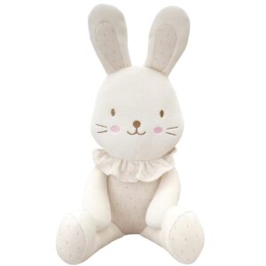 super soft organic cotton baby first friend, attachment doll for baby, pillow buddy, plush animal toys, stuffed animal bunny, chubby cheeks frill bunny