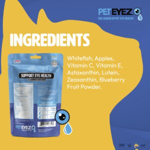 Pet Eyez Vitamin Treats for Cats - Tear Stain Remover - Eye Health Support - Reduces Itching & Allergies - Whitefish Flavor - 1oz