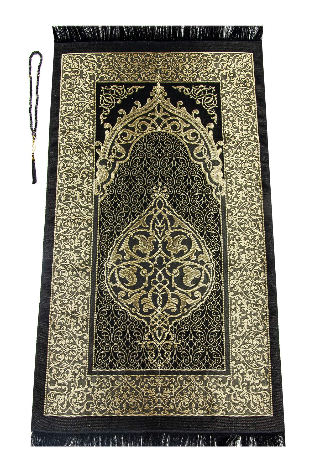 ihvan online Muslim Prayer Rug and Quran with Prayer Beads, Kaaba Decor Box, Islamic Gift for Women & Men, Elegant Islam Set for Ramadan, Eid, Umrah, Birthday, Travel