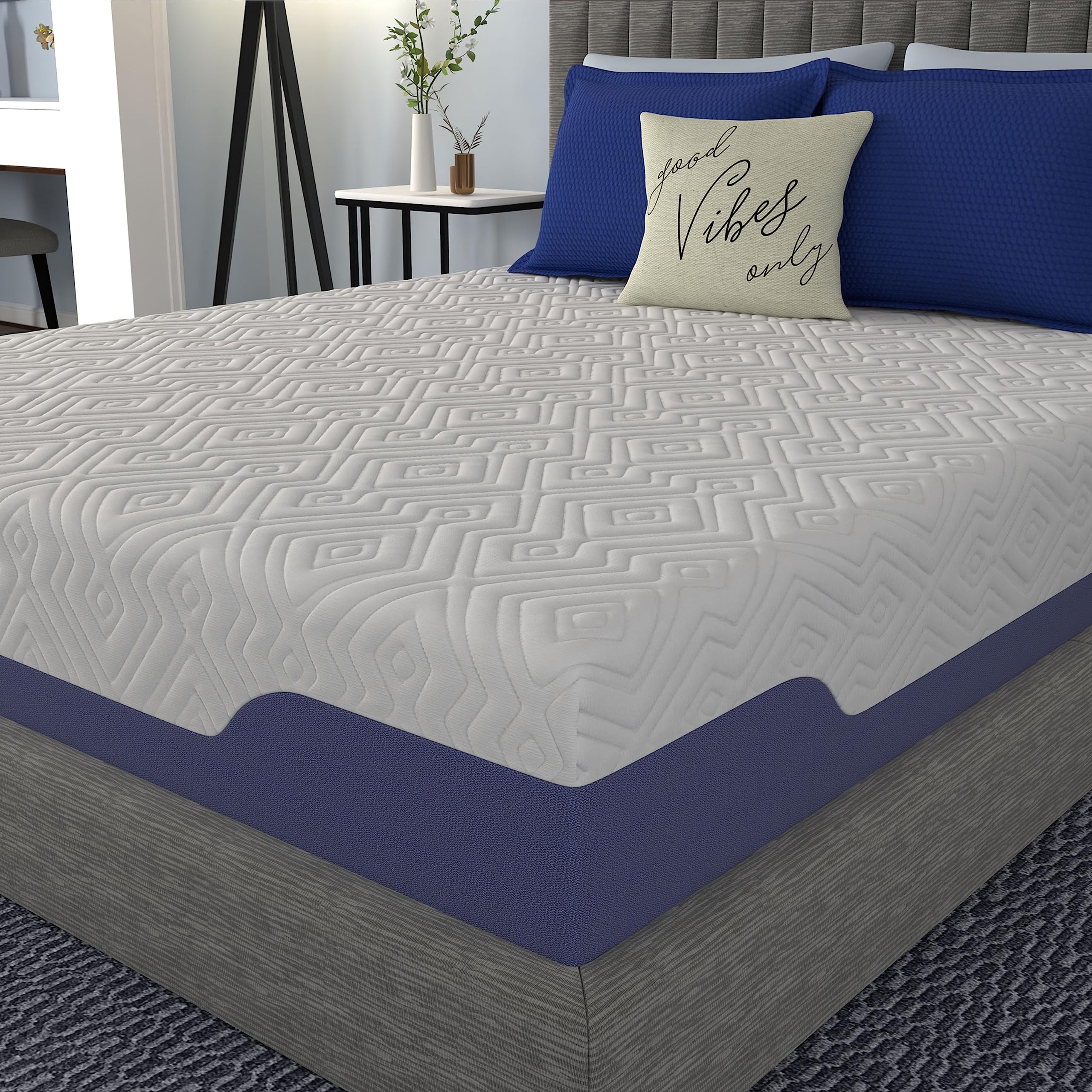 Vibe Supreme Cooling Hybrid Mattress, Innerspring and Gel Memory Foam Mattress, Fiberglass Free, 10-Inch Bed in a Box, Twin XL