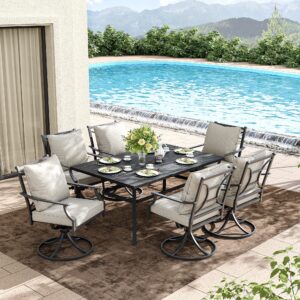 Grand patio Outdoor Patio Dining Set 2 Swivel Dining Chairs Outdoor Furniture Set with Olefin Cushions, Grey