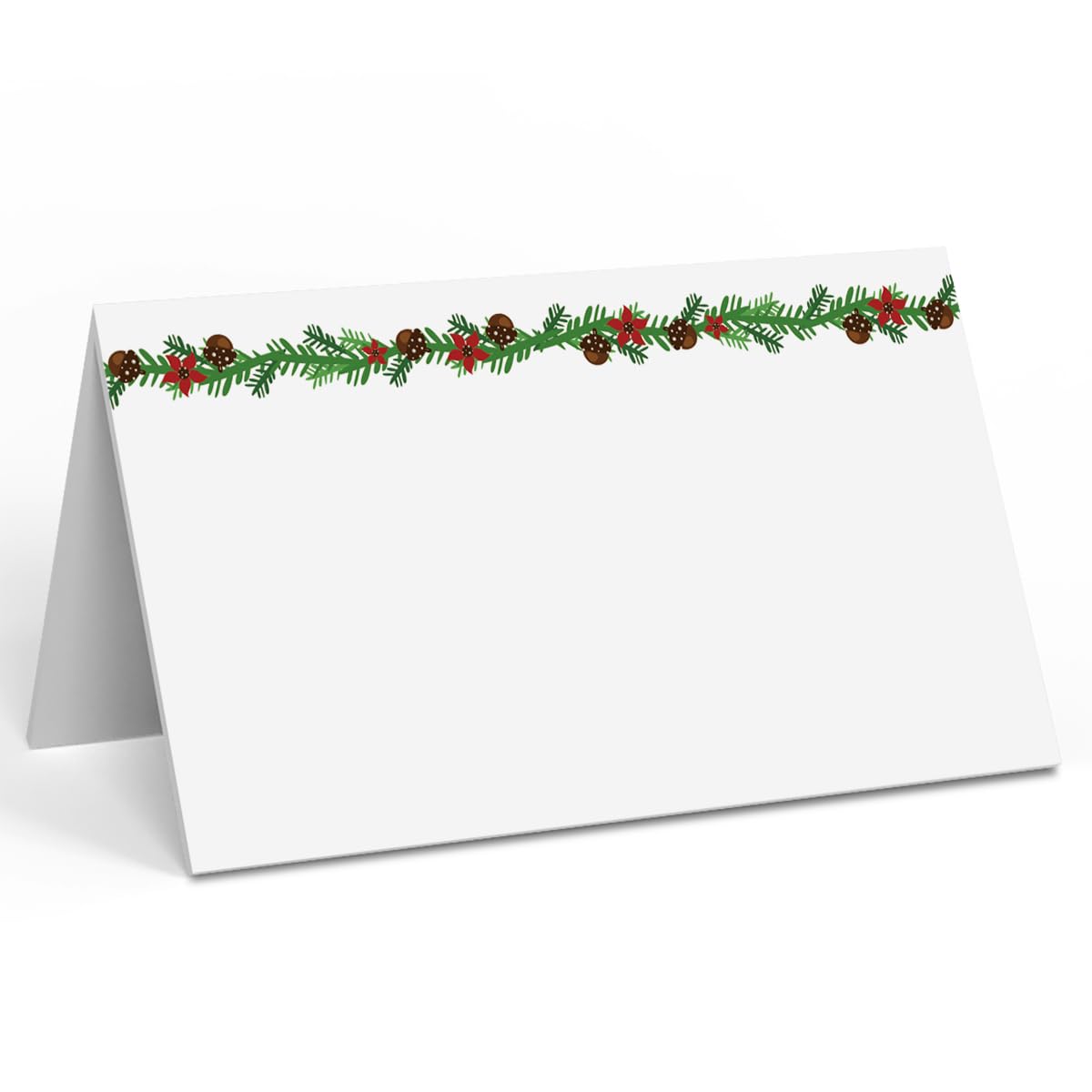 Christmas Name Tents, Seating Cards, Table Tent Cards, Food Tent Labels - 25 Pack, Easy to Write, 3.5×2 Inches, Christmas Party Decorations SDJ02