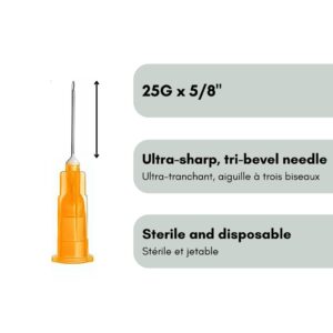 Elimedical Veterinary Hypodermic Needle, Poly Hub 25G x 5/8 inch, 100 per Box, Individually Packed, NDL2516