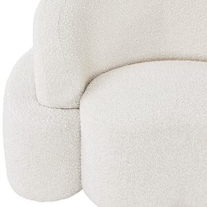 Meridian Furniture 108Cream-L Principessa Collection Modern | Contemporary Loveseat with Rich Cream Boucle Fabric, Curved Seat and Back, 68" W x 35" D x 29" H, Cream