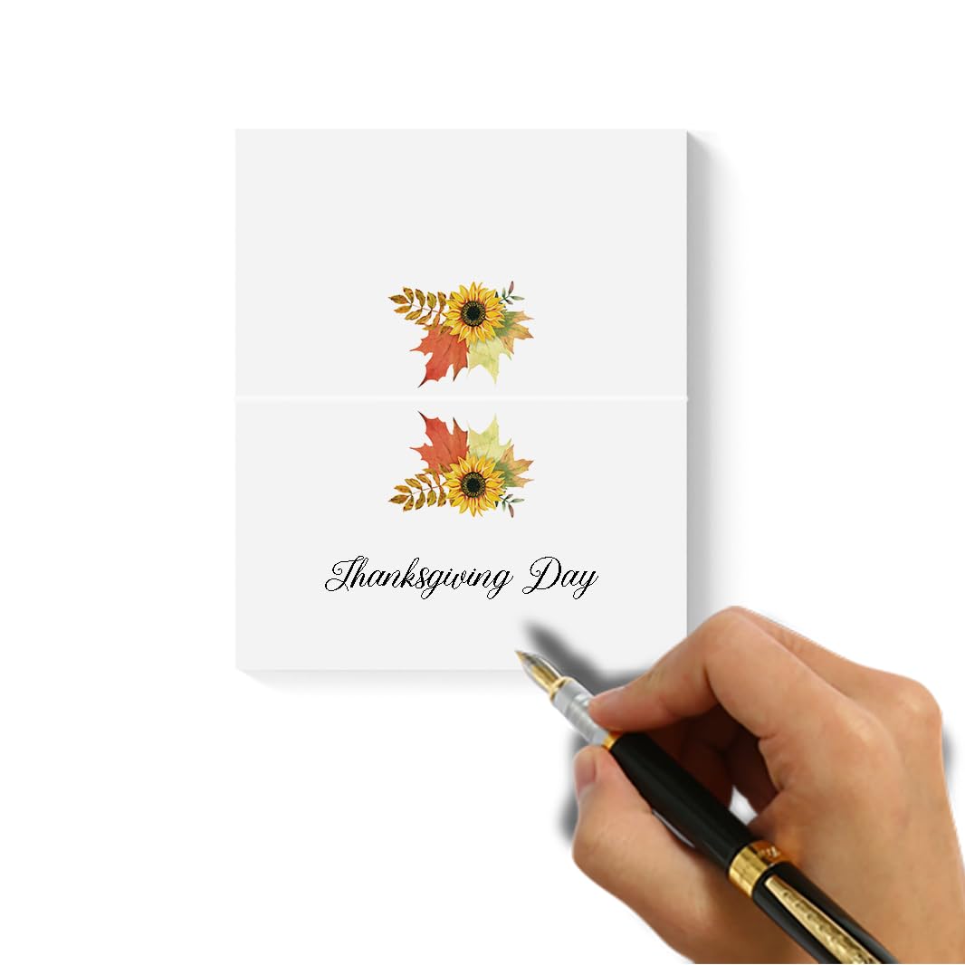 Thanksgiving Day Name Tents, Seating Cards, Table Tent Cards, Food Tent Cards - 25 Pack, Easy to Write, 3.5×2 Inches, Thanksgiving Day Party Decorations GEJ03