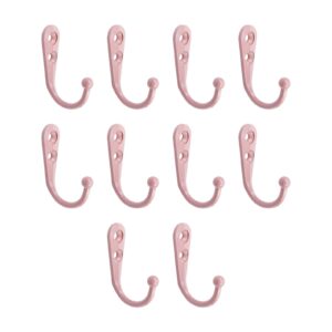 nicerity wall mounted coat hooks, hooks for wall 44x30mm 10pcs, red (slightly pink)