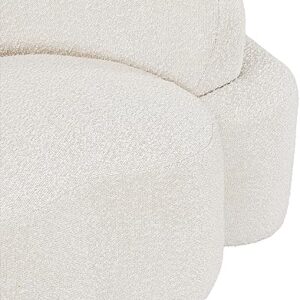 Meridian Furniture 108Cream-L Principessa Collection Modern | Contemporary Loveseat with Rich Cream Boucle Fabric, Curved Seat and Back, 68" W x 35" D x 29" H, Cream