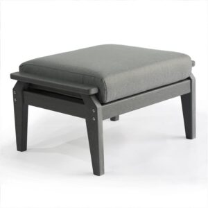 LuXeo Aspen Gray Ottoman with Gray Cushion