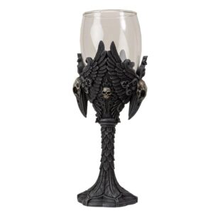 pacific giftware raven goblet, gothic raven wine glass