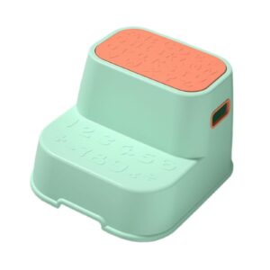 amleso step stool, 2 step stool, sturdy portable toilet stool, bedside step stool, for bedroom kitchen kitchen and toilet training entryway, green