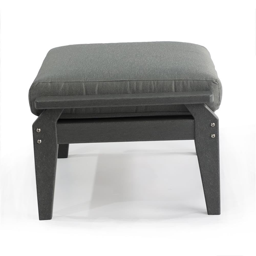 LuXeo Aspen Gray Ottoman with Gray Cushion