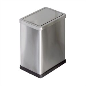 cloxks trash cans 10l / 15l stainless steel kitchen trash cans with lid large capacity living room bedroom swing cover trash cans office waste paper basket kitchen garbage can (size : 15l)