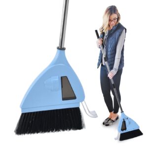 yosoo health gear 2 in 1 push broom vacuum cleaner, cordless usb charging, 20000 rpm high speed suction, lightweight, abs material, for household bedroom, 43.3in sweeper