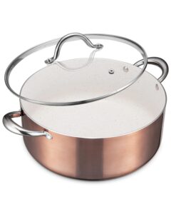 bezia 8 quart cooking pot with lid, nonstick stock pot/stockpot with lid, induction pot for cooking, kitchen pots, stew pots, soup pots for all stovetops, oven safe