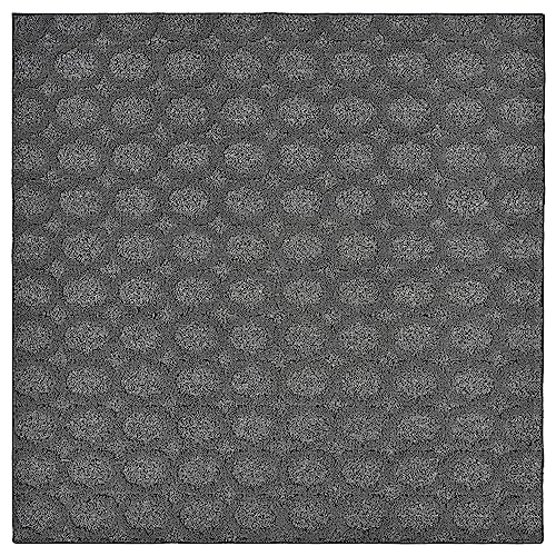 Garland Rug Garden Trellis 6 ft. x 6 ft. Square Indoor/Outdoor Area Rug Heather Gray