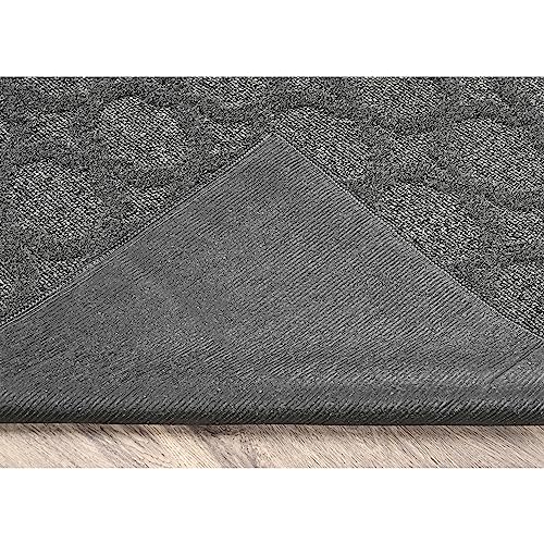 Garland Rug Garden Trellis 6 ft. x 6 ft. Square Indoor/Outdoor Area Rug Heather Gray