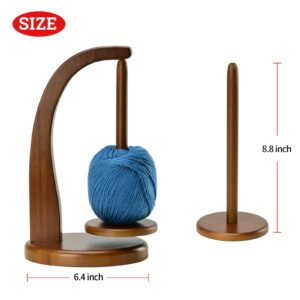 Yarn Holder for Knitting and Crocheting,Crochet Gift for Knitting Lovers,Wooden Yarn Spinner for Crochet by Artowell (Walnut Color)