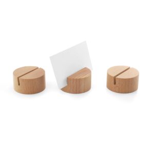 round wood card holder set of 3