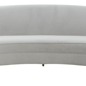 SAFAVIEH Couture Collection Primrose Light Grey Velvet/Gold Curved Sofa (Fully Assembled)