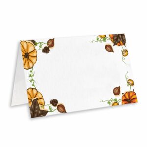 thanksgiving day table place card, 25-piece tent style cards set, special paper easy-to-write and foldable, seating cards for thanksgiving day party, food labels -g03