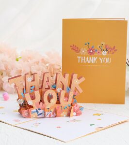 sharonlily thank you pop up card, 3d popup thank you gift cards, teacher appreciation card thanks giving card for parents, friends, colleague, doctor