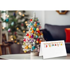 Christmas Table Place Card, 25-Piece Tent Style Cards Set, Special Paper Easy-to-Write and Foldable, Seating Cards for Christmas Party, Food Labels -C02