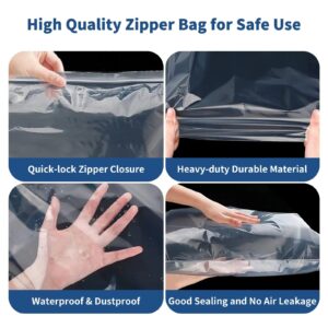 Xsourcer Zipper Storage Bags, Pack of 12, 3.5 Gallon Reclosable Plastic Storage Bags, Great Storage for Food, Clothing, Shoes, Office Supplies & Travel Essentials, 2 Mil Thick, Size 16" x 18"