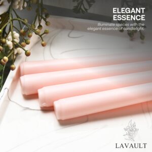 Lavault Taper Candles for Dinner Tables - Tall Candle Sticks - Slow-Burning Tapered Candles - Long Candles for Home, Events and Special Occasions- Pink - Floral Aroma