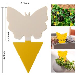 Adawook 24pcs Sticky Traps, Fruit Fly Traps for Indoors, Gnat Sticky Traps for House Plant, Fruit Fly, Whitefly, Fungus Gnat,and Bugs, Yellow