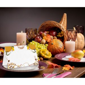 Thanksgiving Day Table Place Card, 25-Piece Tent Style Cards Set, Special Paper Easy-to-Write and Foldable, Seating Cards for Thanksgiving Day Party, Food Labels -G02