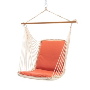 original pawleys island sunbrella cushioned single swing in echo sangria with oak spreader bar, handcrafted in the usa, 350 lb weight capacity, 24 in. l x 24 in w x 24 in. d