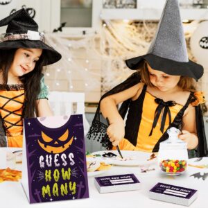 Halloween Games - Guess How Many Games, 1 Game Sign + 50 Guessing Cards, Halloween Party Game and Activity for Halloween Baby Shower, Halloween Party Decorations WSJ03