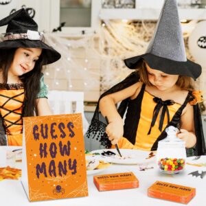 Halloween Games - Guess How Many Games, 1 Game Sign + 50 Guessing Cards, Halloween Party Game and Activity for Halloween Baby Shower, Halloween Party Decorations WSJ02