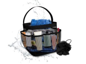 homeshui mesh shower caddy dorm - portable shower caddy basket - quick-dry mesh shower bag with 8 pockets - bath caddy - travel shower caddy college