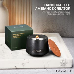 Lavault Stone Jar Candles - Long-Lasting Burn Time - Made from Natural Soy Wax and Essential Oils - Paraffin-Free - Ideal for Home or Office - Decorative Candles - Black Gift Candles - Floral Aroma