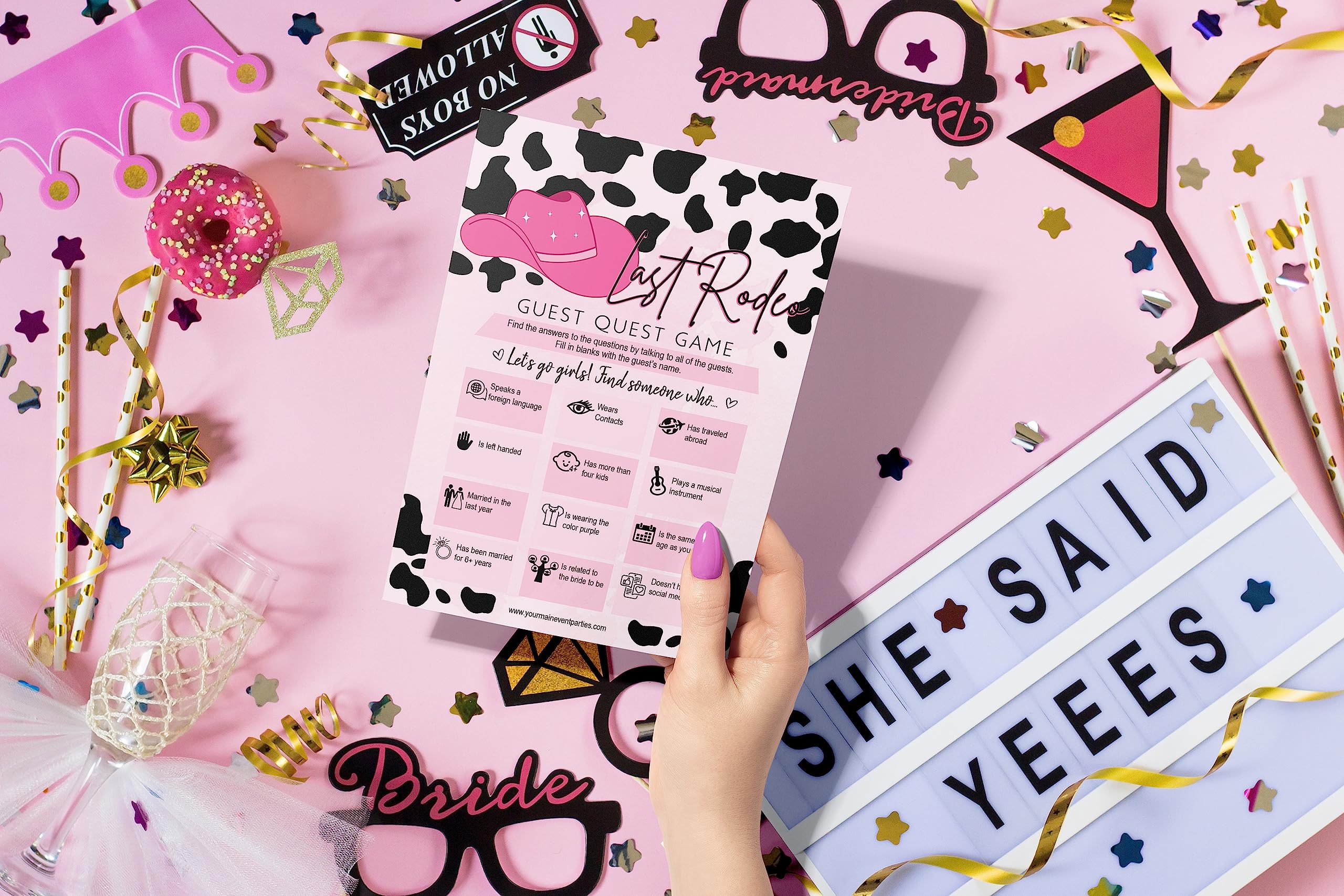 Your Main Event Prints Her Last Rodeo Bridal Shower Games, Western Bachelorette Party Cowgirl Party Games