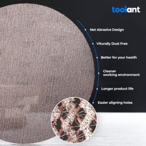 toolant Mesh Abrasive 9 inch Drywall Sander Sandpaper, Dust-Free Hook and Loop Drywall Sanding Disc (80-320grit)/10pcs