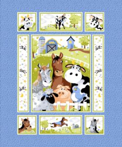 susybee denim barnyard blues 36in quilt panel