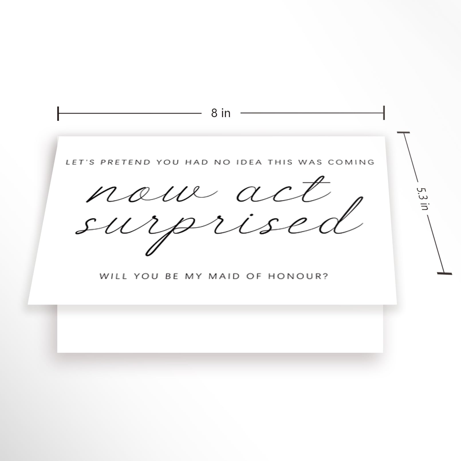 YiKaLus Wedding Maid of Honor Card, Blank Inside, 8 x 5.3 Inches, Recycled 300gsm Linen Cardstock, Sturdy Envelope