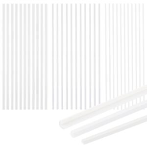 benecreat 60 pcs 3 styles abs styrene plastic l-shaped right angle strip white, thick styrene plastic evenly legged angularly formed, for diy craft sandbox material for model building