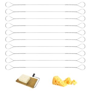 10pcs 5.7" cheese slicer wire replacement stainless steel cheese cutters slicer kit, handheld butter cutter slicer perfect cheese slices, for home kitchen block cheese cutting(0.35mm diameter)