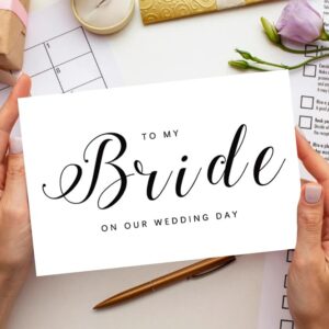 YiKaLus To My Bride On Our Wedding Day Card, Wedding Card for Bride from Groom, To My Wife On Our Wedding Card, Wedding Card to Fiancee