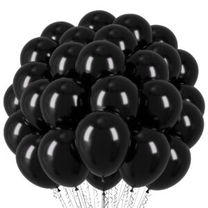 voircoloria black balloons, 66pack 12inch black latex party balloons for graduation, wedding, birthday, new year, baby shower, anniversary, holiday party decorations