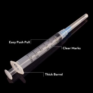 3ml/cc with 23 Gauge 1 Inch Lab Disposable Luer Lock Glue Applicator for Liquids Refilling, Dispensing Supplies, Pack of 100