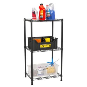 yisancrafts fixed layer spacing storage shelf 3 tier metal storage rack wire shelving unit storage shelves metal 396lbs capacity 17" l x 13" w x 32" h for pantry closet kitchen laundry black