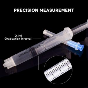 3ml/cc with 23 Gauge 1 Inch Lab Disposable Luer Lock Glue Applicator for Liquids Refilling, Dispensing Supplies, Pack of 100